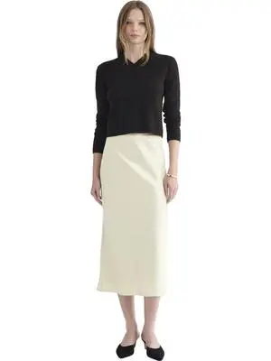 Everlane Everlane Slip Skirt In Silk Charmeuse Bone
