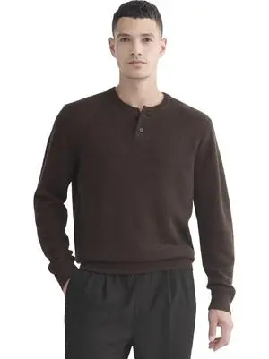 Everlane Wool Cashmere Henley Sweater - Americano