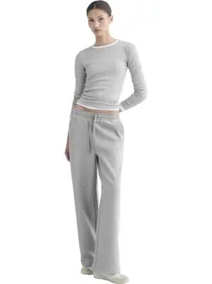 Everlane Luxe Fleece Wide-leg Sweatpant - Vintage Heather Grey