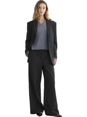 Everlane Tailor Twill Wool Pull-on Trousers - Black