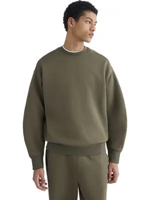 Everlane Luxe Fleece Crew Pullover - Olive Night