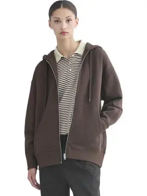 Everlane Luxe Fleece Oversized Full-zip Hoodie - Dark Chocolate