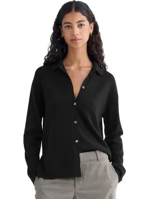 Everlane Cashmere Button-up Shirt - Black