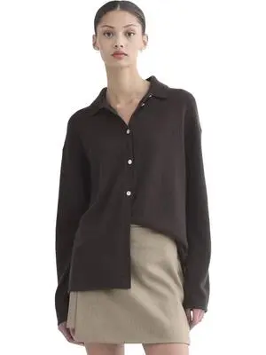 Everlane Cashmere Button-up Shirt - Dark Chocolate