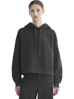 Everlane Cropped Luxe Fleece Hoodie - Black