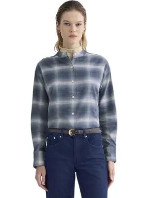 Everlane Flannel Shirt - Blue Ombre Plaid