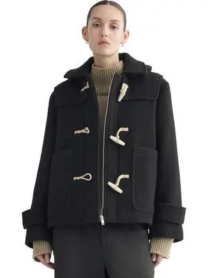 Everlane ReWool Duffle Coat Black