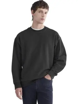 Everlane Twill Terry Jacquard Crewneck Sweatshirt Black