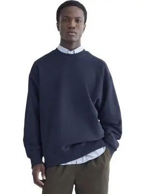 Everlane Twill Terry Jacquard Crewneck Sweatshirt Navy