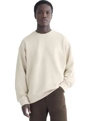 Everlane Twill Terry Jacquard Crewneck Sweatshirt Peyote
