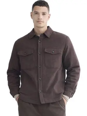 Everlane Heavyweight Waffle Twill Overshirt - Heather Earth Brown