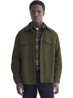 Everlane Heavyweight Waffle Twill Overshirt - Heathered Green