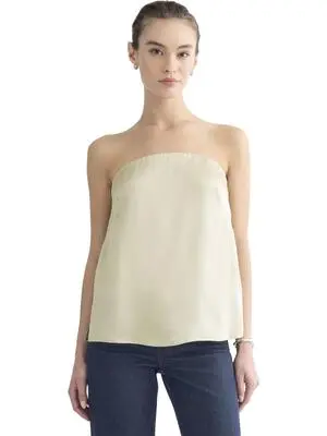Everlane Thin Strap Cami Top In Silk Charmeuse - Peyote