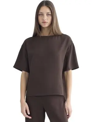 Everlane Drapey Crepe Top - Dark Chocolate