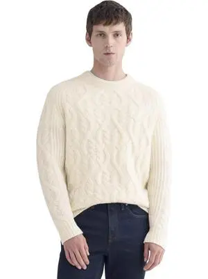 Everlane Cable Knit Crew Neck Sweater - Bone