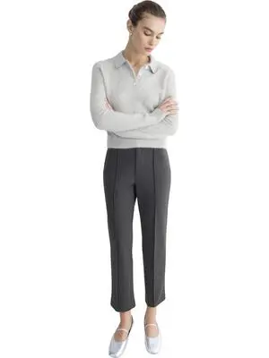 Everlane Slim Ponte Viscose Trousers - Heathered Soot