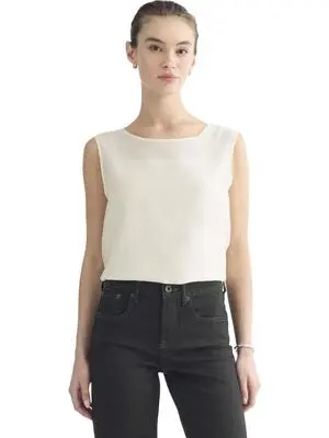 Everlane Cotton-silk Organza Sleeveless Top - Parchment