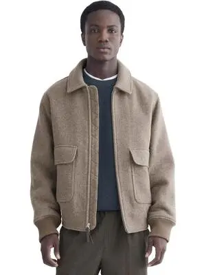 Everlane Rewool Flight Jacket - Heather Taupe