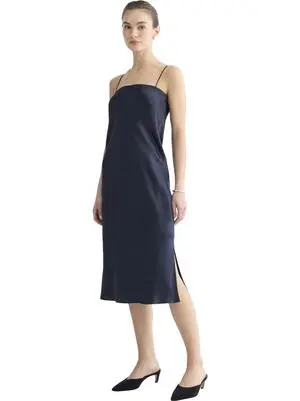 Everlane Silk Charmeuse Slip Dress - Navy