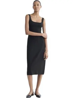Everlane Knit Square-neck Midi Dress - Black