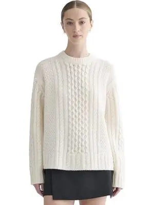 Everlane Cable Merino Wool Sweater - Bone