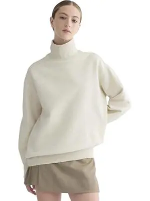 Everlane Luxe Fleece Turtleneck Heathered Oat