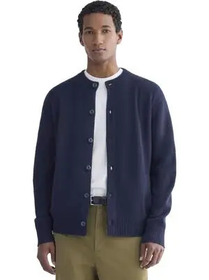 Everlane Luxe Merino Crew Cardigan - Deep Navy