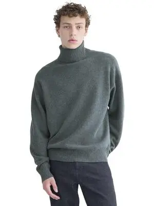 Everlane Luxe Merino Relaxed Turtleneck Sweater - Heather Midnight Navy