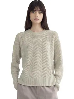 Everlane Cashmere Herringbone Sweater - Canvas