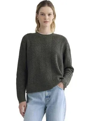 Everlane Cashmere Herringbone Sweater - Heather Charcoal