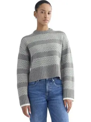 Everlane Nordic Cropped Boxy Crew Neck Sweater - Heathered Mid Grey
