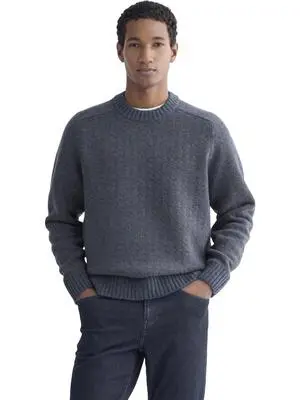 Everlane Wool Cashmere Nordic Crew Sweater - Heathered Indigo