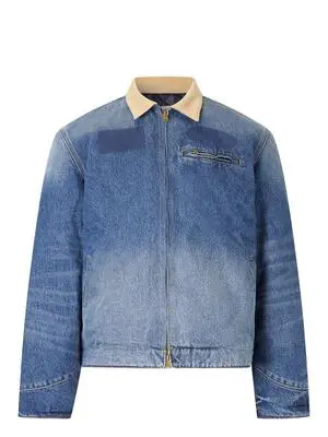 CHERRY LOS ANGELES Corduroy-trimmed Denim Work Jacket - Blue