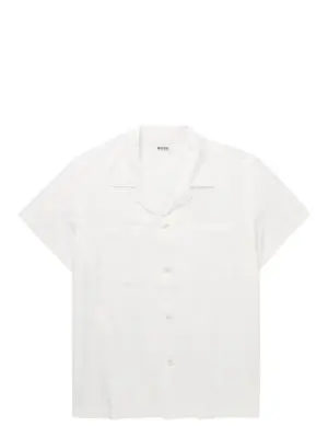 BODE Camp-collar Cotton-voile Shirt - White