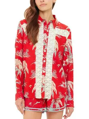 The Upside Palma Colla Printed Shirt - Red