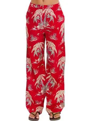 The Upside Palma Sierra Floral-print Palazzo Pants - Red