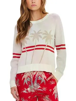 The Upside Palm Tree Print Sweater - Neutrals