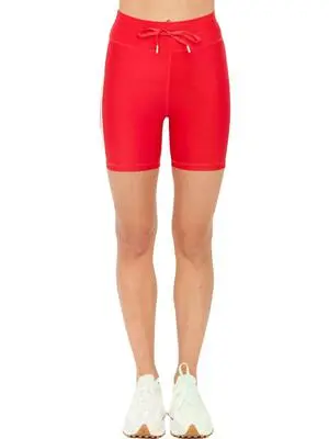 The Upside Oxford Striped Shorts - Red