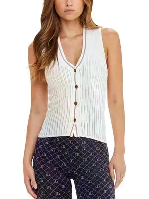 The Upside Rosella V-neck Vest - White
