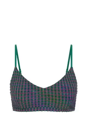 The Upside Aliki Ballet Check-pattern Bra - Green