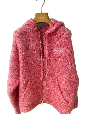 Miu Miu Zip Up Hoodie - Pink