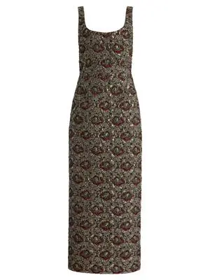 Simkhai Ravenna Metallic Jacquard Midi Dress - Multi
