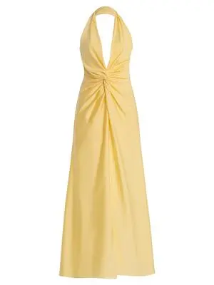 ANDRES OTALORA Mendra Maxi Halter Dress - Yellow