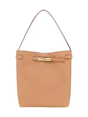 Longchamp Le Roseau Smooth Leather Shoulder Bag - Neutrals