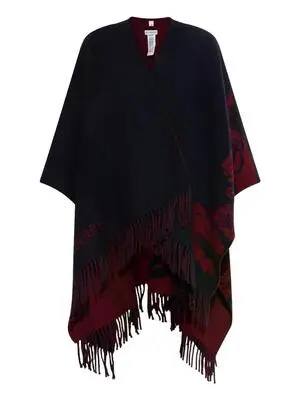 Burberry Fringed Cape - Blue