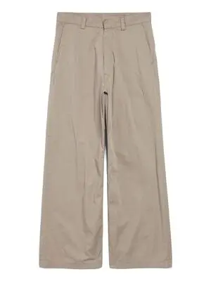 Balenciaga Wide Leg Cotton Twill Workwear Pants - Beige