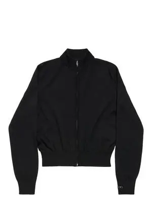 Balenciaga Zip-up Wool Knit Sweater - Black
