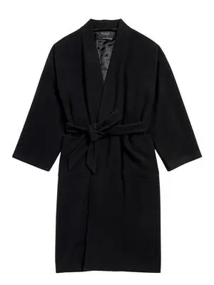 Balenciaga Belted Bathrobe Coat - Black