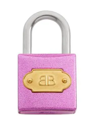 Balenciaga Bb Padlock Charm Keychain - Pink