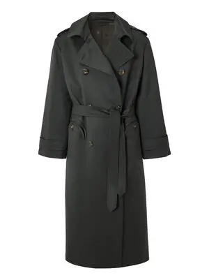 BLAZÉ MILANO Aseel Belted Wool And Mohair-blend Coat - Green